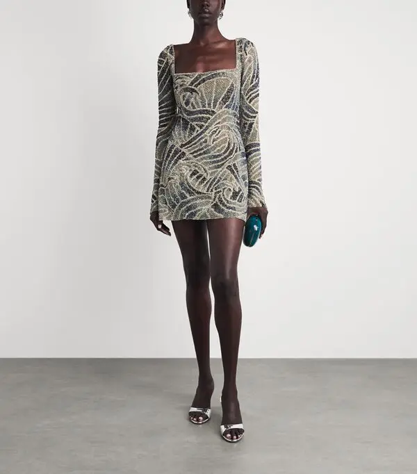 CLIO PEPPIATT Beaded Mare Mini Dress