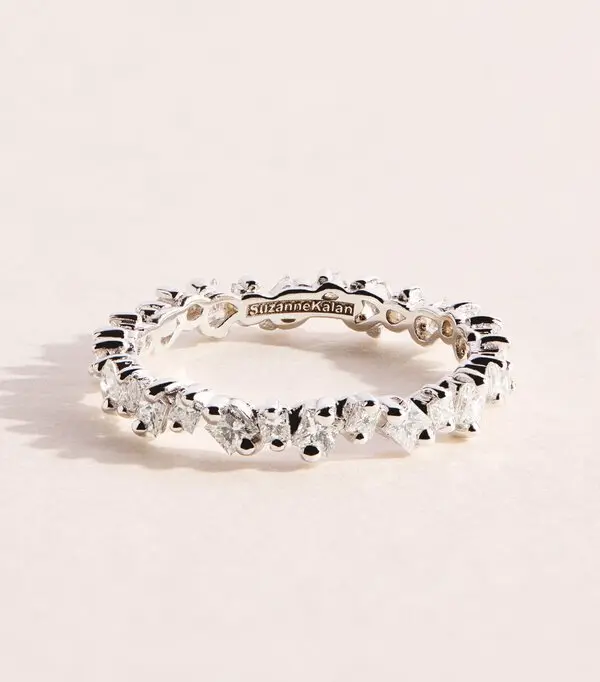 SUZANNE KALAN Gold And Diamond La Fantaisie Cosmic Eternity Ring - White