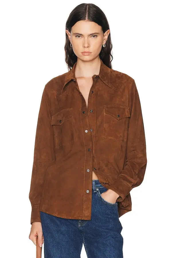 TWP Cowboy Leather Travelin Soldier Top
