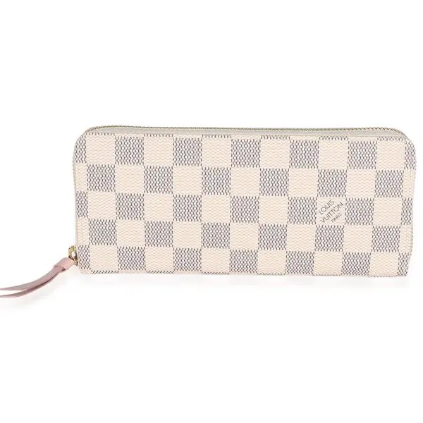 LOUIS VUITTON Rose Damier Azur Clemence Wallet - Neutral