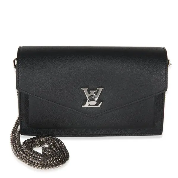 LOUIS VUITTON Soft Calfskin My Lockme Chain Pochette - Black