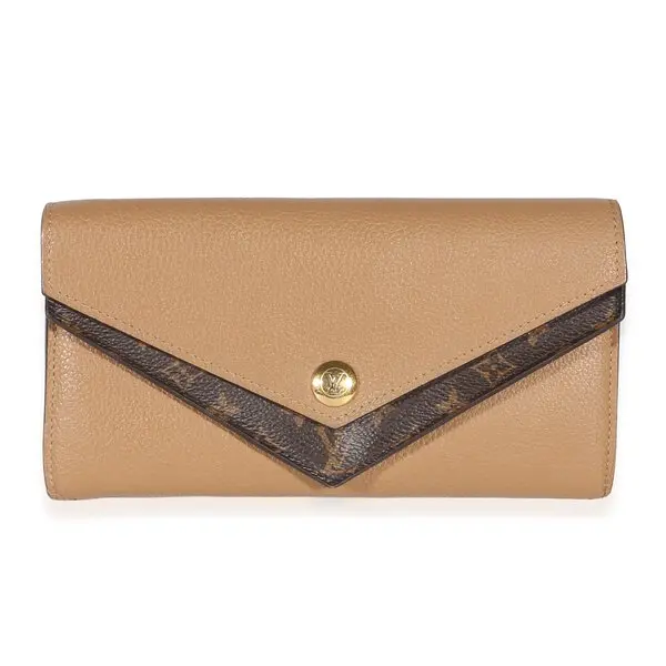 LOUIS VUITTON Sesame Grained Calfskin Monogram Double V Wallet - Brown