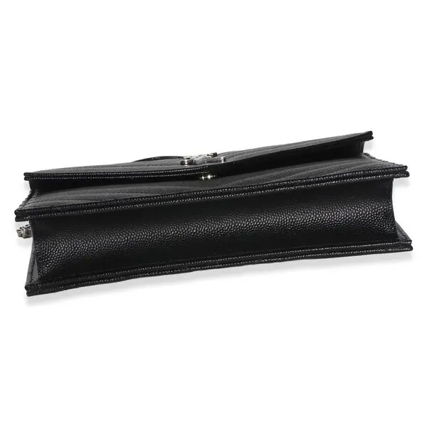 Saint Laurent Grain De Poudre Classic Cassandre Chain Wallet - Black