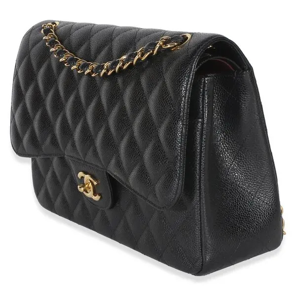 Chanel Quilted Caviar Jumbo Double Flap Bag