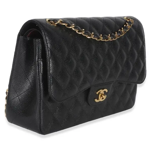 Chanel Quilted Caviar Jumbo Double Flap Bag