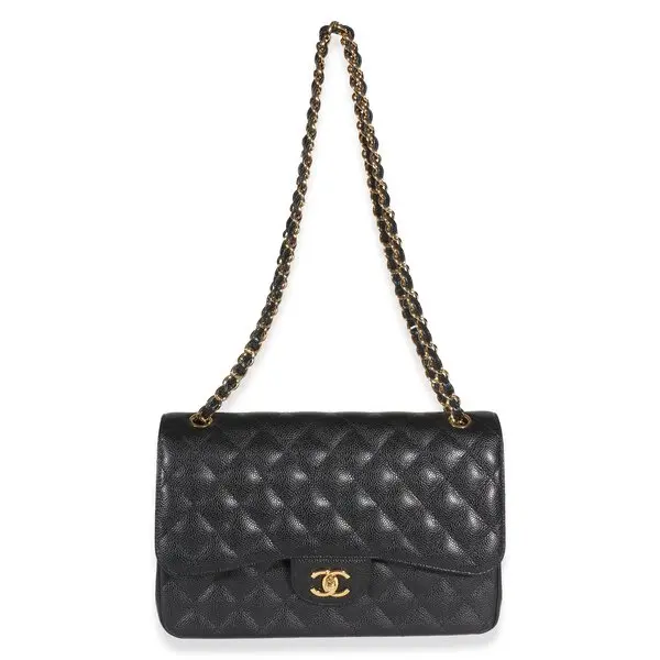 Chanel Quilted Caviar Jumbo Double Flap Bag