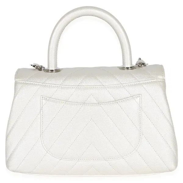 Chanel Chevron Caviar Coco Top Handle Bag