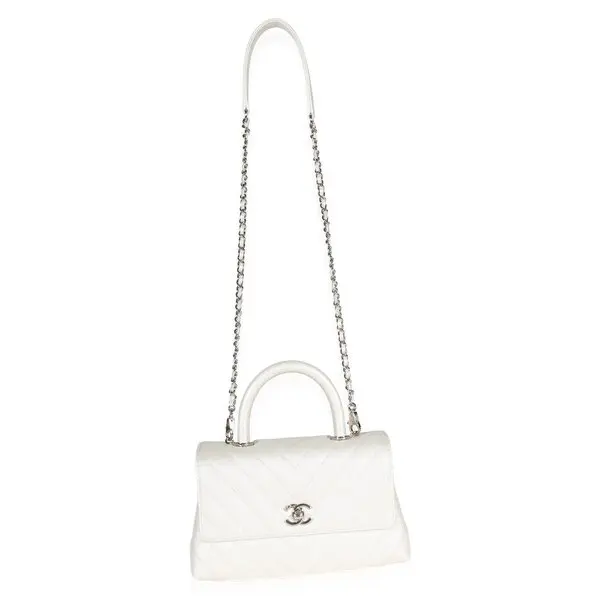 Chanel Chevron Caviar Coco Top Handle Bag