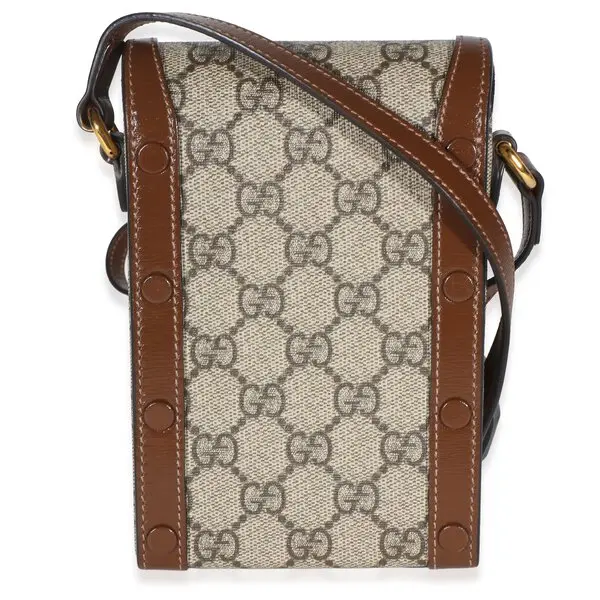 Gucci Beige Gg Supreme Monogram Horsebit 1955 Crossbody Bag