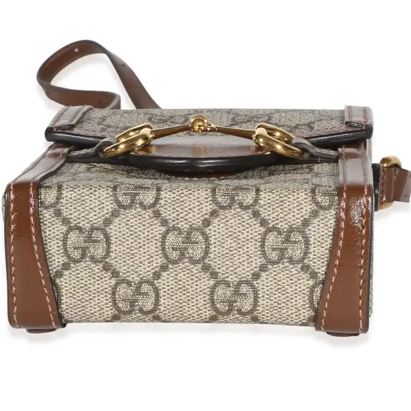 Gucci Beige Gg Supreme Monogram Horsebit 1955 Crossbody Bag