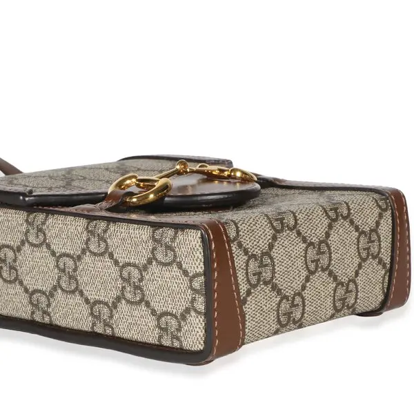 Gucci Beige Gg Supreme Monogram Horsebit 1955 Crossbody Bag