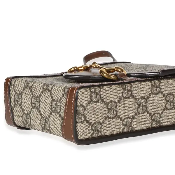 Gucci Beige Gg Supreme Monogram Horsebit 1955 Crossbody Bag
