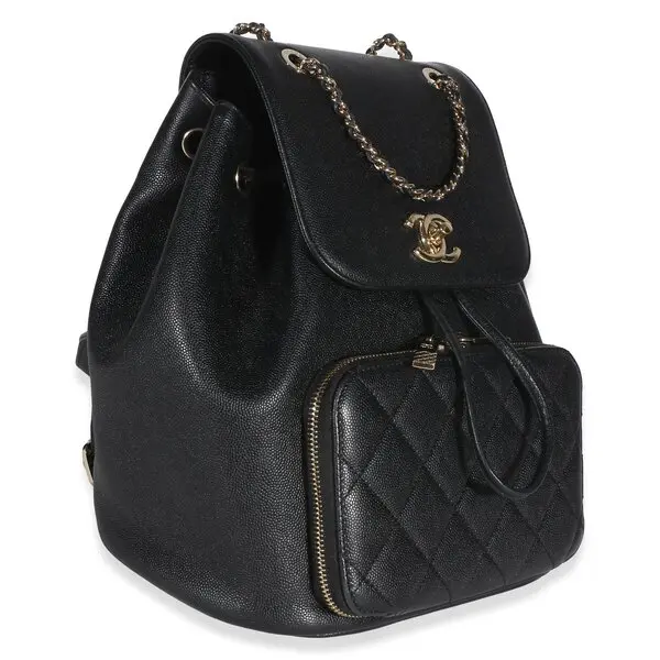 Chanel Quilted Caviar Business Affinity Backpack - Black