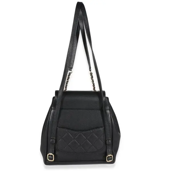Chanel Quilted Caviar Business Affinity Backpack - Black