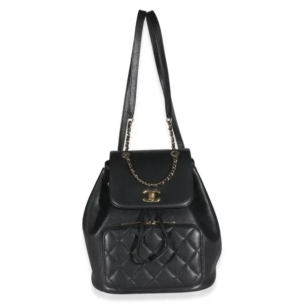 Chanel Quilted Caviar Business Affinity Backpack - Black