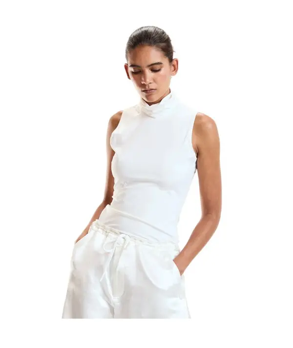 Cynthia Rowley Sutton Sleeveless Turtleneck - White