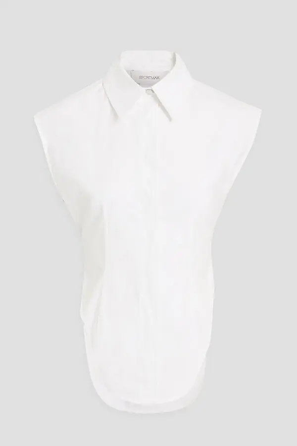Sportmax Sabato Cutout Cottonpoplin Shirt - White