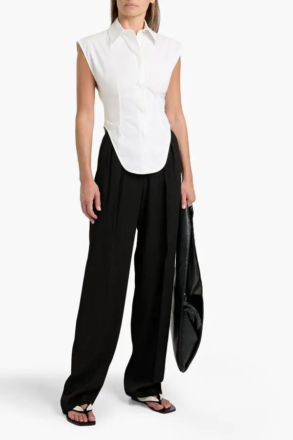 Sportmax Sabato Cutout Cottonpoplin Shirt