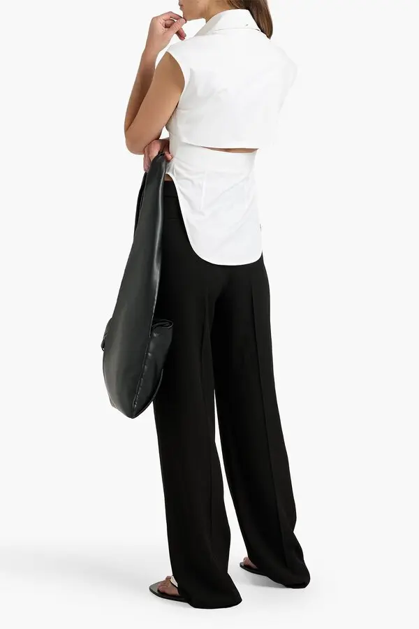 Sportmax Sabato Cutout Cottonpoplin Shirt