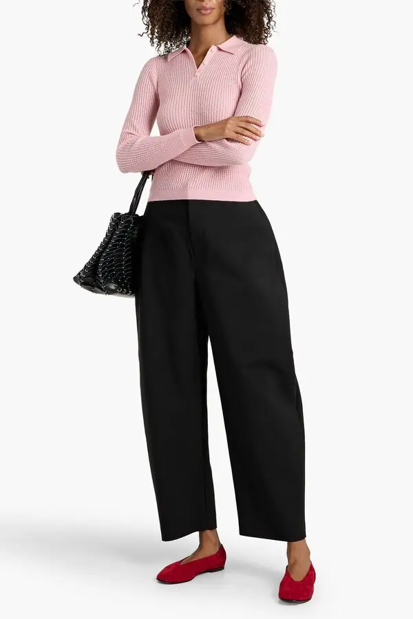 Guest In Residence Ribbed Cashmere Polo Sweater