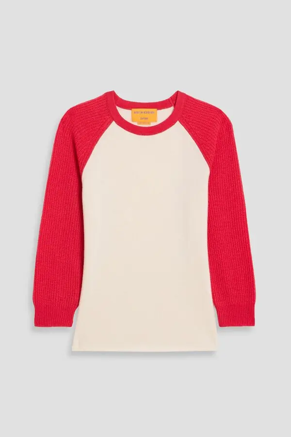 Guest In Residence Twotone Cashmere Sweater - Ecru