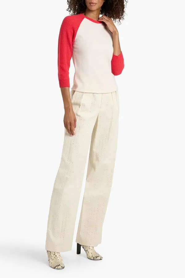 Guest In Residence Twotone Cashmere Sweater - Ecru