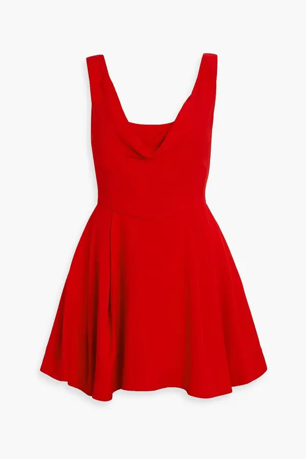 Alice + Olivia Alice Olivia Estrella Pleated Crepe Mini Dress