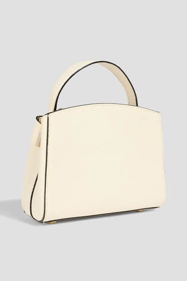 VALEXTRA Brera Mini Pebbledleather Tote - Ivory
