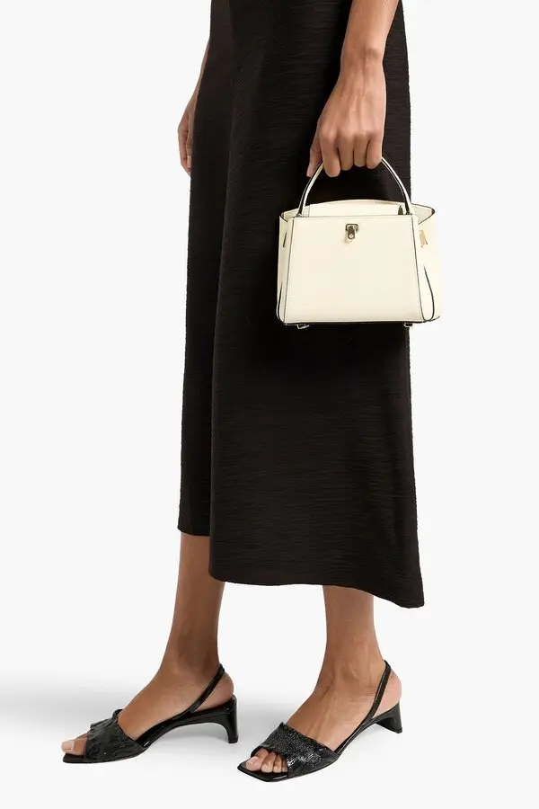VALEXTRA Brera Mini Pebbledleather Tote - Ivory