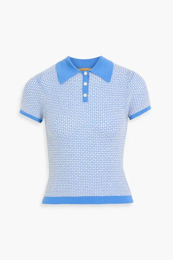 Guest In Residence Jacquard-knit Cashmere Polo Shirt
