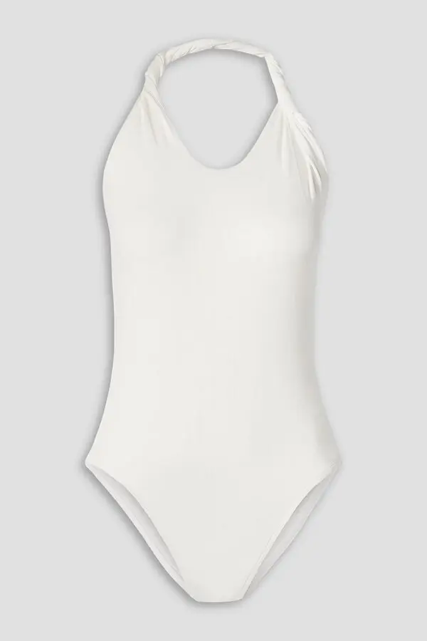 Tove Enya Twisted Stretchjersey Halterneck Bodysuit - White