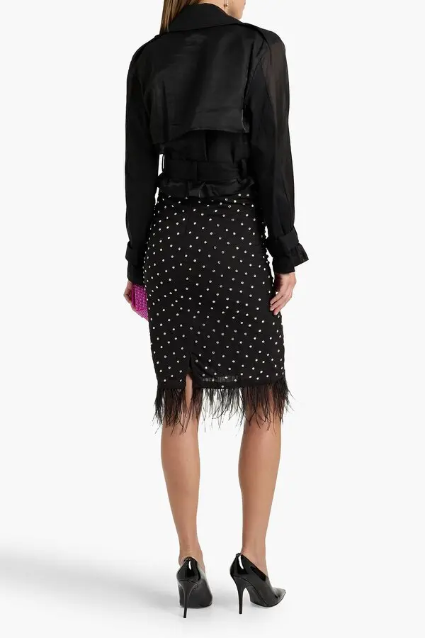 Alice + Olivia Alice Olivia Keith Cropped Doublebreasted Satin And Organza Jacket