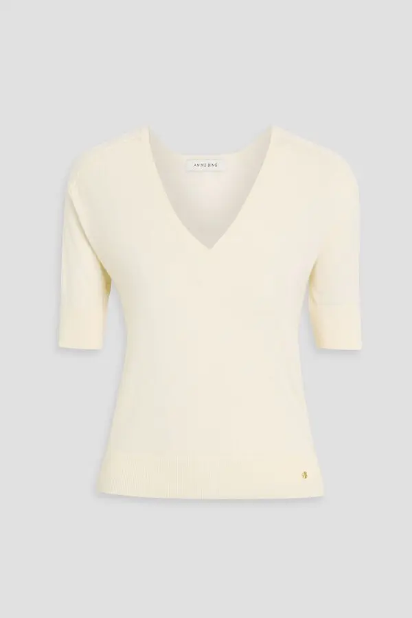 ANINE BING Aria Merino Wool And Cashmereblend Sweater - Ivory