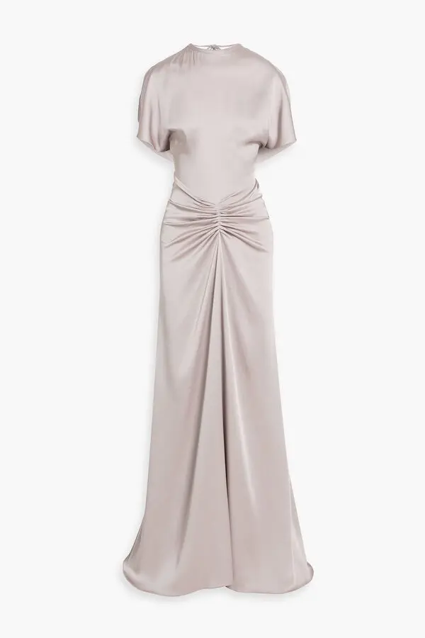 Victoria Beckham Isabella Gathered Satincrepe Maxi Dress - Lilac