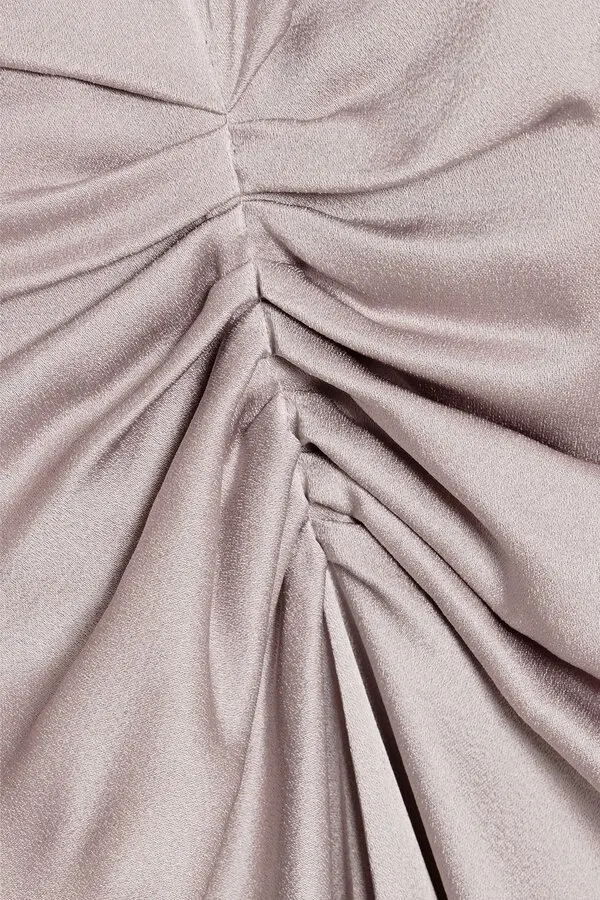Victoria Beckham Isabella Gathered Satin-crepe Maxi Dress - Lilac