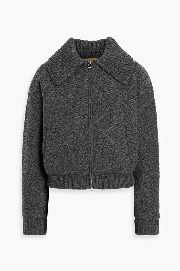 Guest In Residence Cross Country Wool And Cashmereblend Bomber Jacket - Charcoal