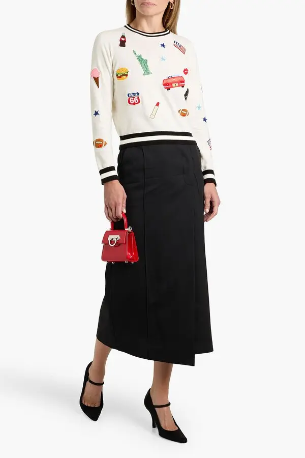 Alice + Olivia Carolann Appliquéd Sweater