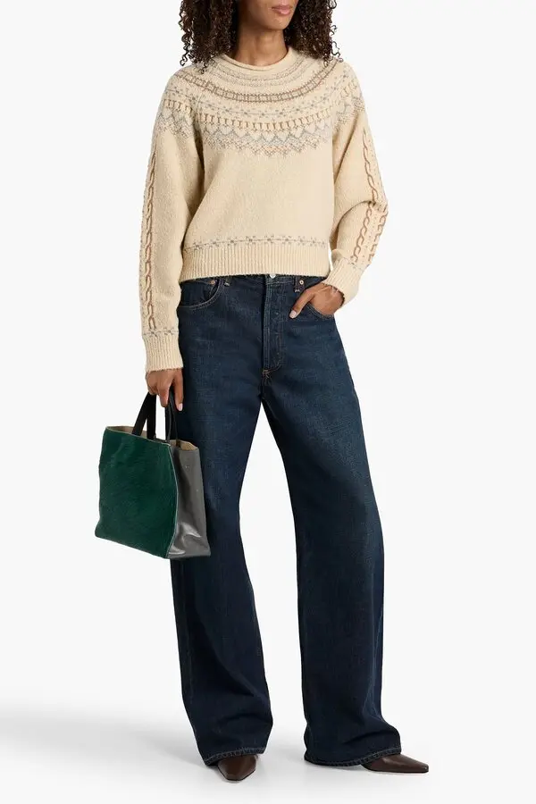 Guest In Residence Intarsia Wool-blend Sweater