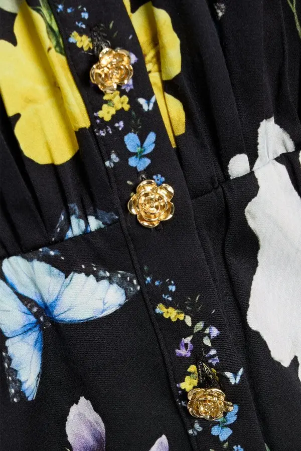 Alice + Olivia Cora Printed Cotton-blend Poplin Mini Shirt Dress