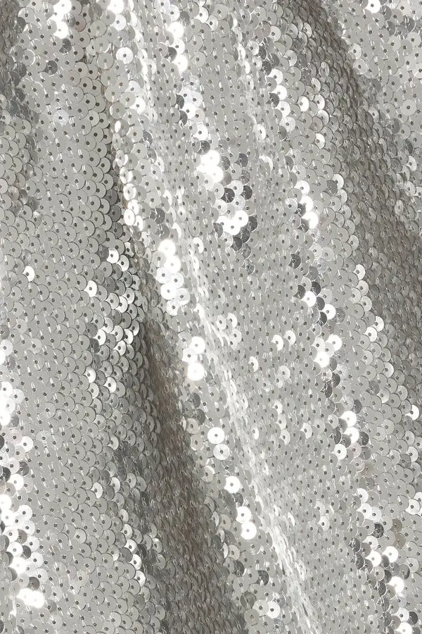 Rabanne Sequined Mesh Turtleneck Top