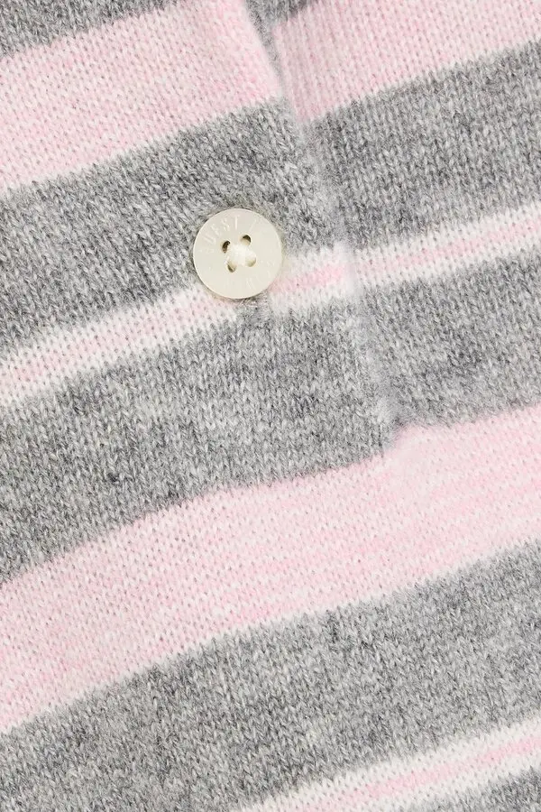 Guest In Residence Striped Cashmere Polo Sweater
