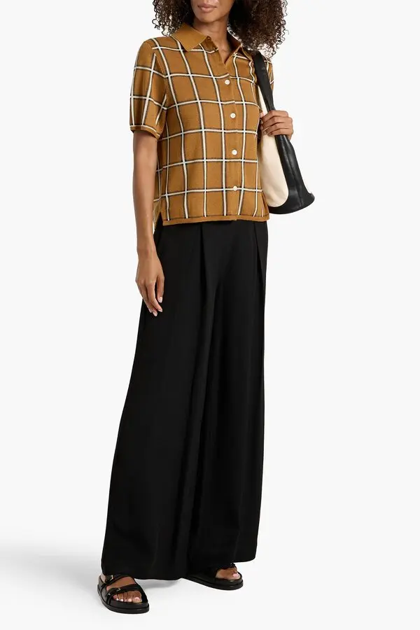 Guest In Residence Checked Silk And Linenblend Shirt