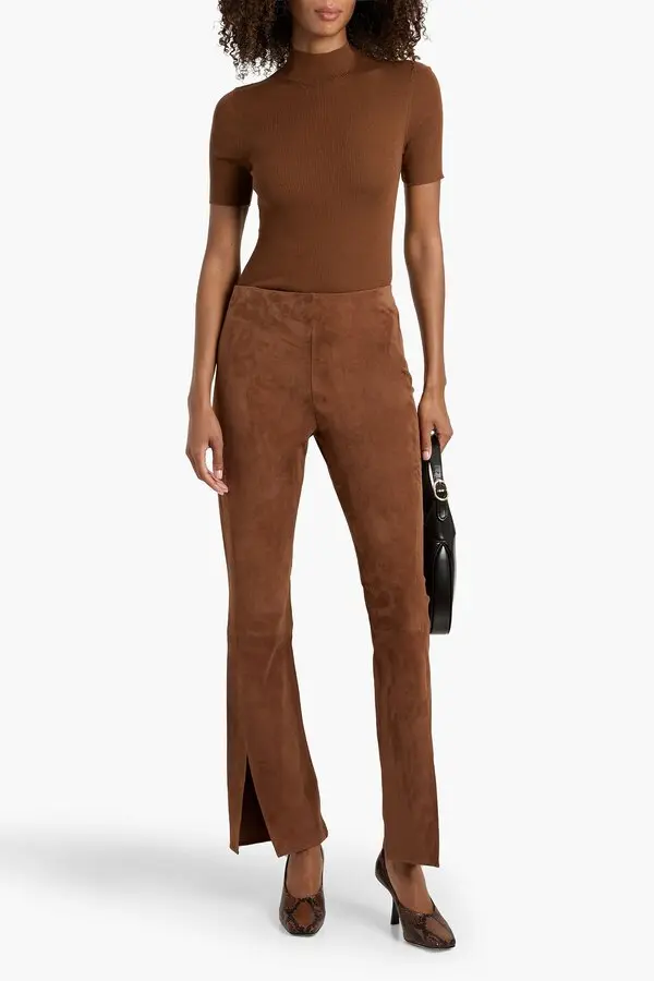 Theory Suede Bootcut Pants