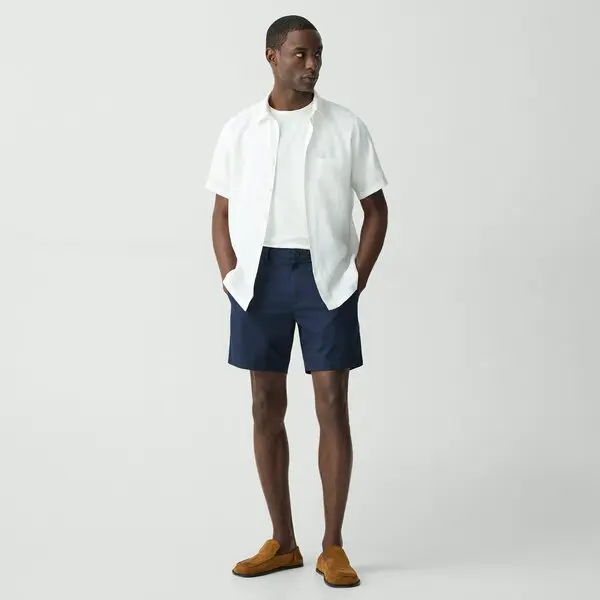 Theory Zaine Short In Stretch Cotton - Baltic