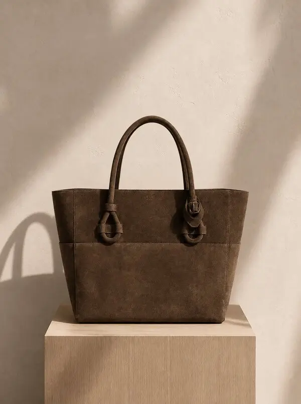 CALLAS MILANO Gina Suede Tote Bag - Olive Brown
