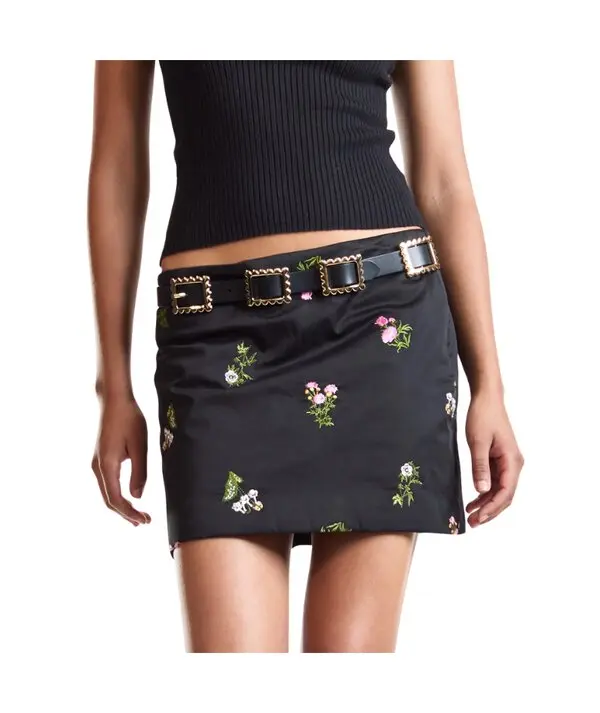 Cynthia Rowley Embroidered Mini Skirt