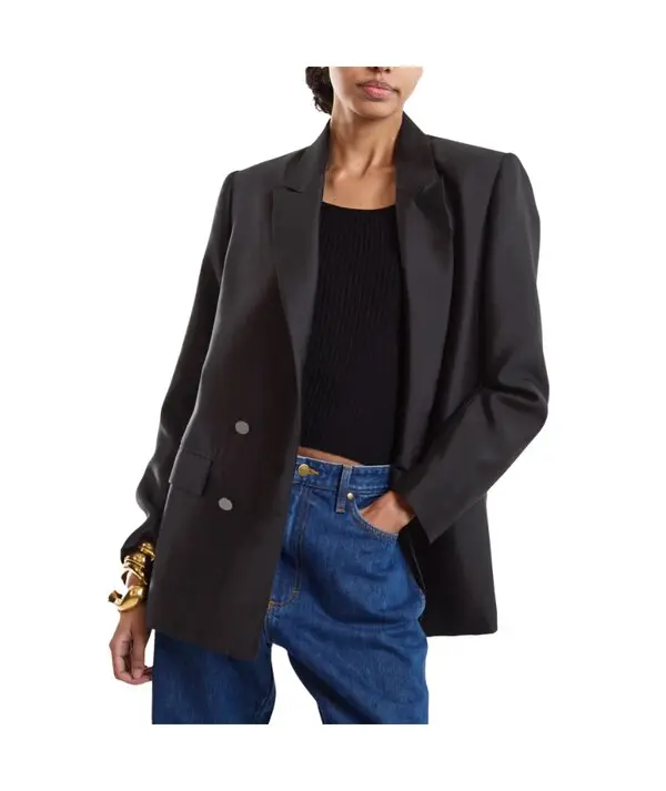 Cynthia Rowley The Breakers Double Breasted Blazer - Black
