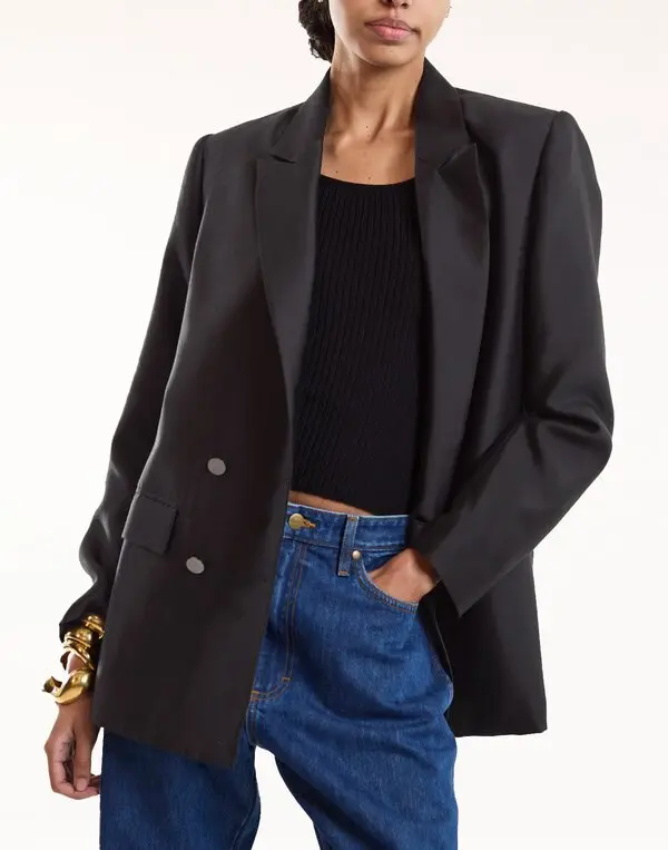 Cynthia Rowley The Breakers Double Breasted Blazer - Black