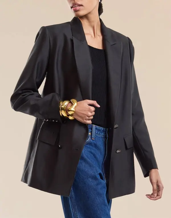 Cynthia Rowley The Breakers Double Breasted Blazer - Black