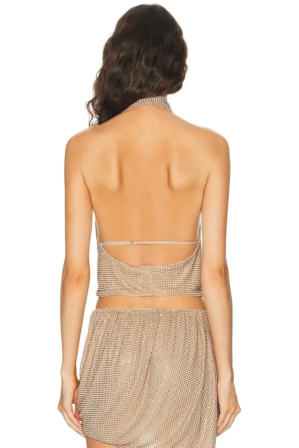 HAELO Cowl Halter Top - Tan